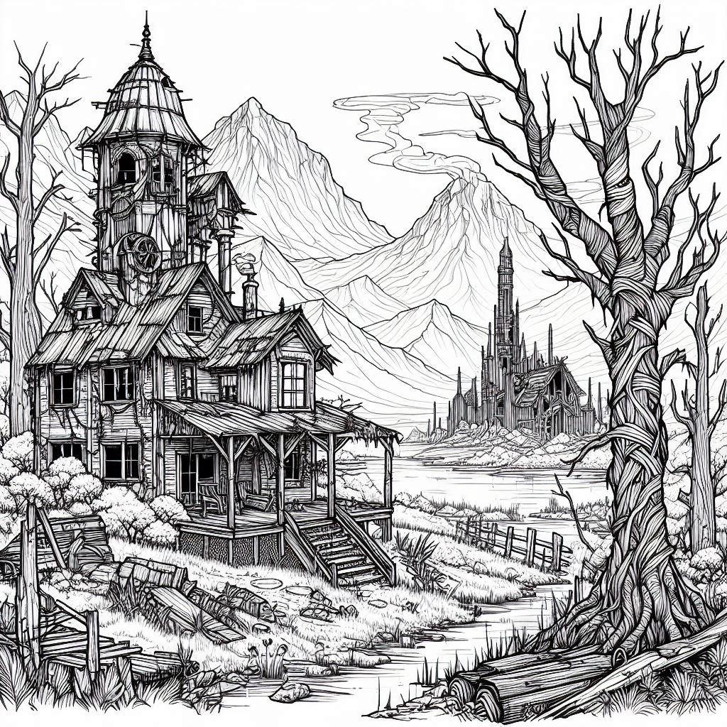 Abandoned Places: A Coloring Journey Through Forgotten Worlds - Etsy