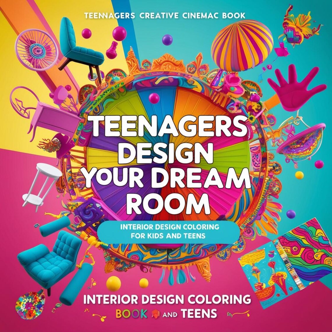 Design Your Dream Room: Interior Design Coloring Book for Kids and ...