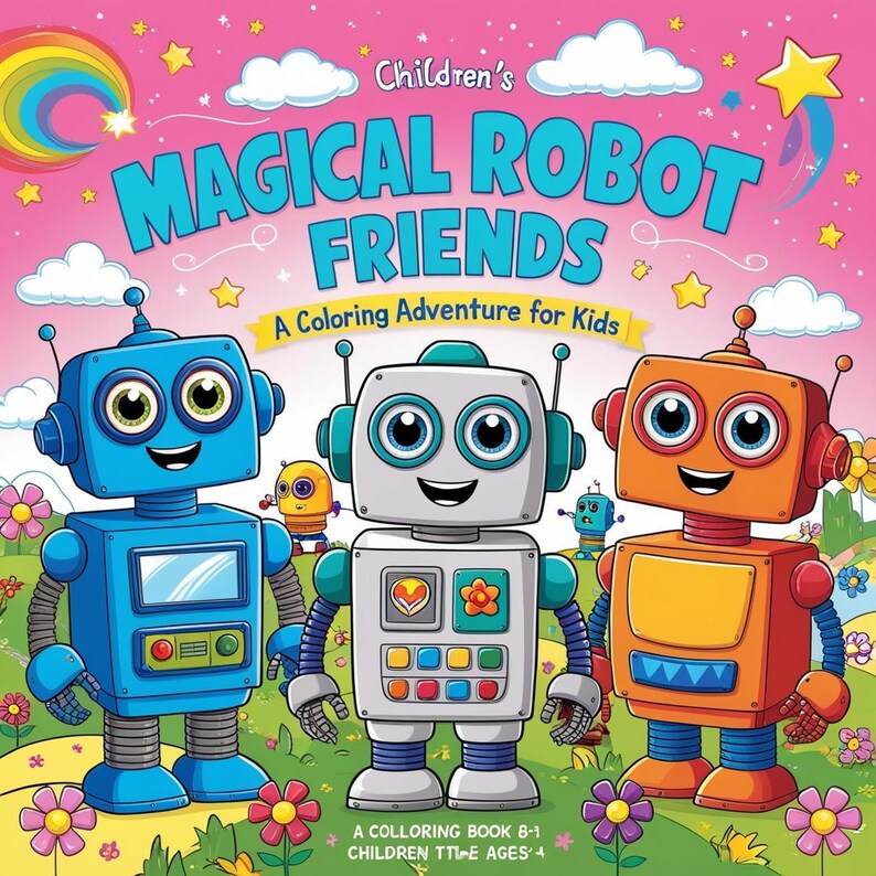 Magical Robot Friends: A Coloring Adventure for Kids.fun and Creative ...