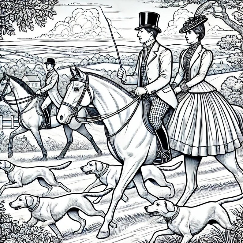 Grace & Glamour: Victorian Era Coloring Pages.a Stress-relief Coloring ...