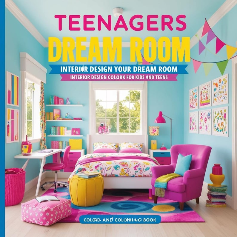 Design Your Dream Room: Interior Design Coloring Book for Kids and ...