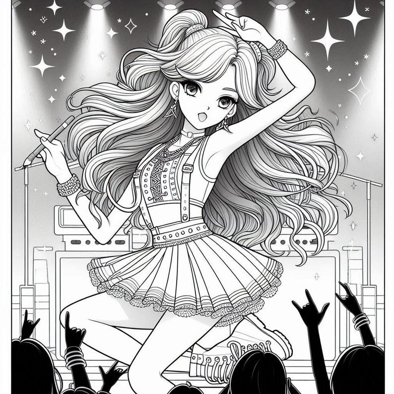 K-POP Stars & Sparkles II: Coloring Book for Girls.fun K-POP Idol ...