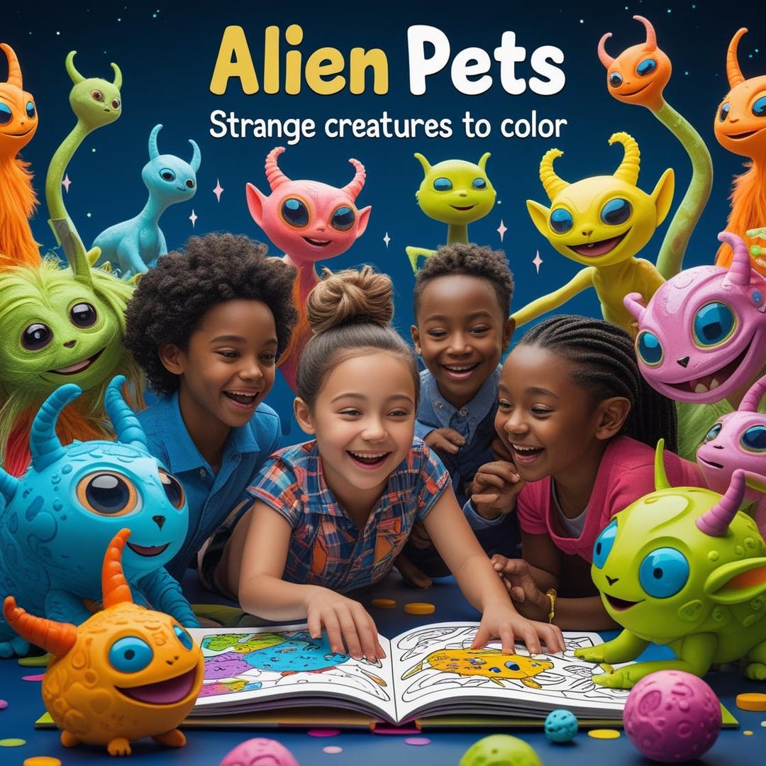 Alien Pets: Strange Creatures to Color.a Fun Coloring Book for Kids ...