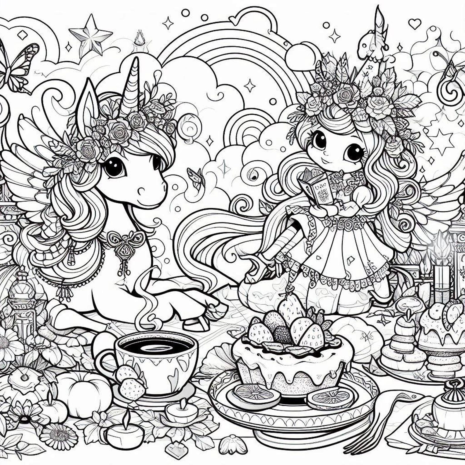 Fairy Tale Breakfasts: A Magical Coloring Book for Kids. Fun and ...