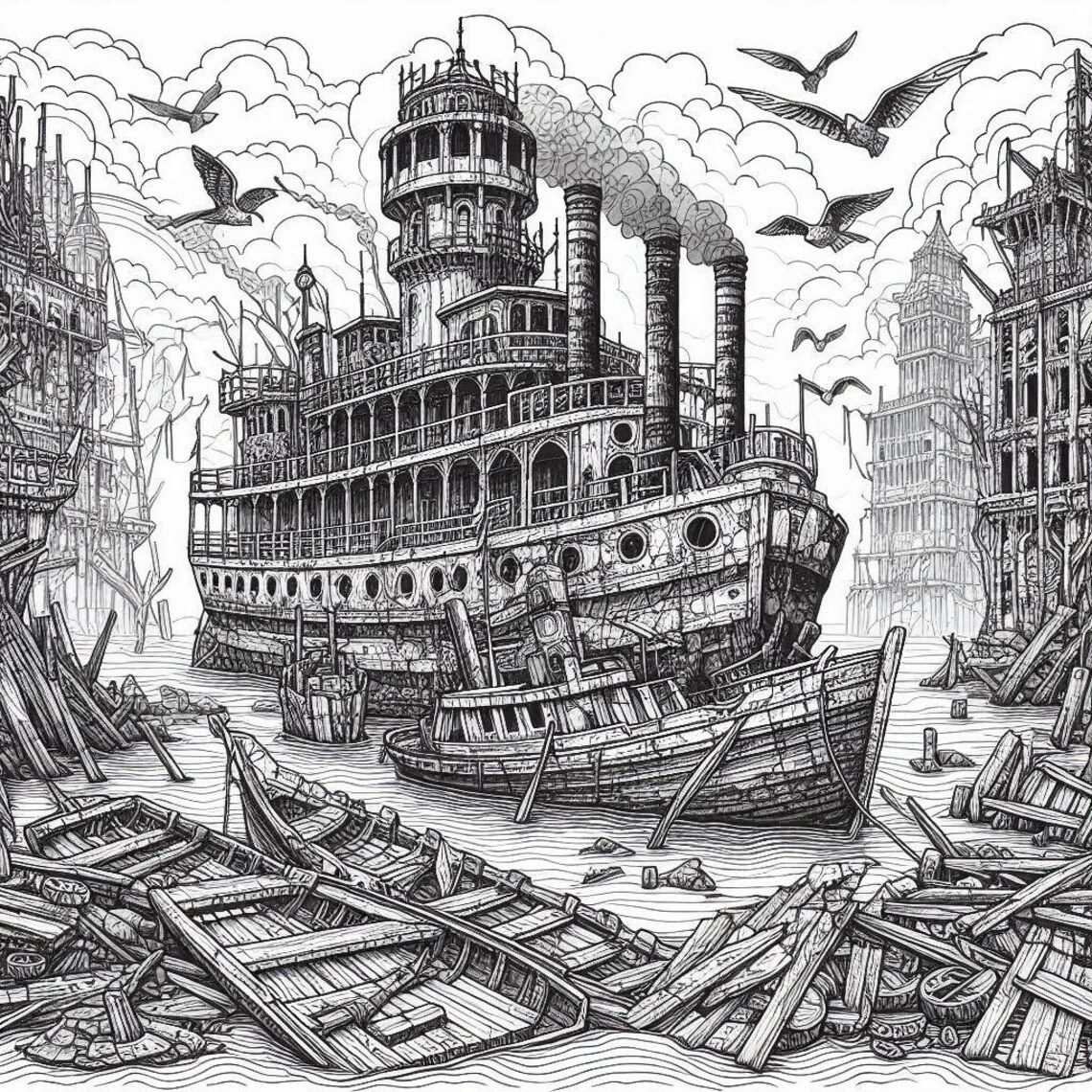 Abandoned Places: A Coloring Journey Through Forgotten Worlds - Etsy