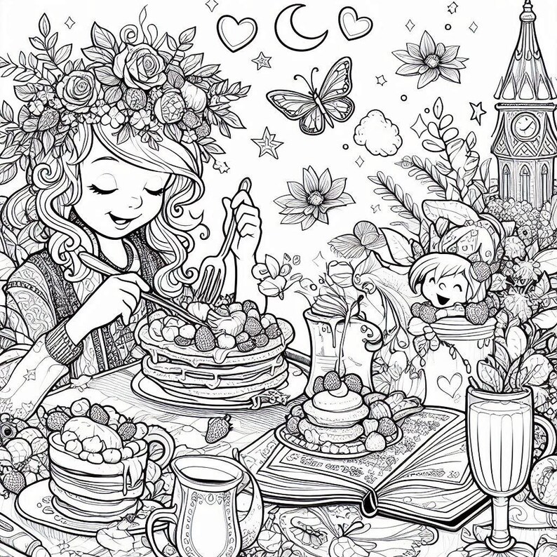 Fairy Tale Breakfasts: A Magical Coloring Book for Kids. Fun and ...