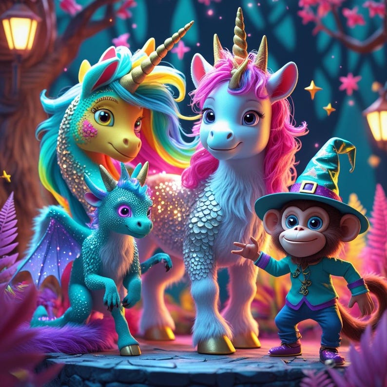 Magic Zoo: Enchanting Animals Coloring Book for Kids.a Fun and ...