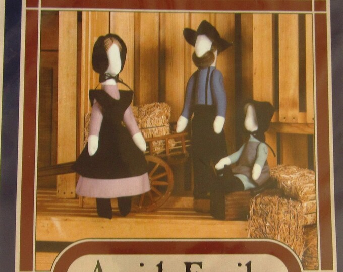 Amish Family Dolls Sewing Pattern Home Folk UNCUT Vintage 1980s Craft ...