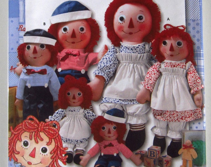 Raggedy Ann and Andy Rag Dolls Pattern 3 Sizes, 15, 26 and 36 Inch ...