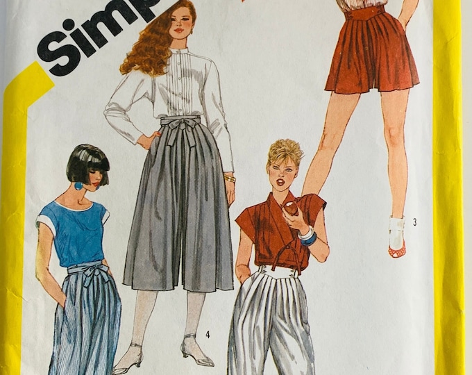 80s Misses Very Loose-fitting Pants and Culottes or Shorts Pattern Size ...