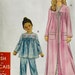 Little Girls Nightgown, Pajamas and Robe Pattern Size 3 Vintage 70s ...