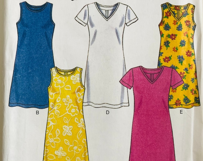 Easy Knit Fabric Dress Pattern Misses 5 Styles 2 Lengths Sleeve and ...