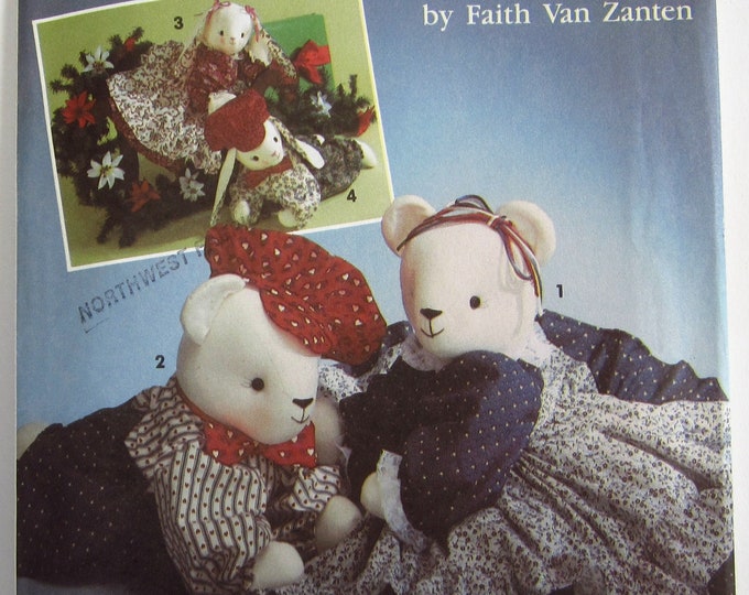 90s Bear or Bunny Pattern With Clothes Sitting or Reclining by Faith ...