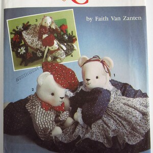 90s Bear or Bunny Pattern With Clothes Sitting or Reclining by Faith ...