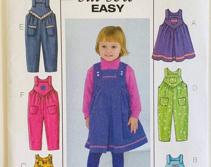 Easy Sew Toddler Girls Jumper and Jumpsuit Sizes 1 2 3 Butterick ...