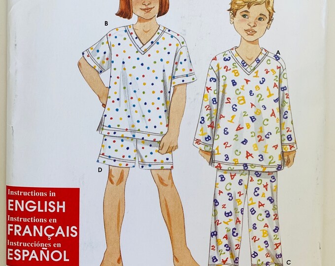 Very Easy Childs Pajama Pattern 2 Lengths Unisex Boys Girls Kids Sizes ...