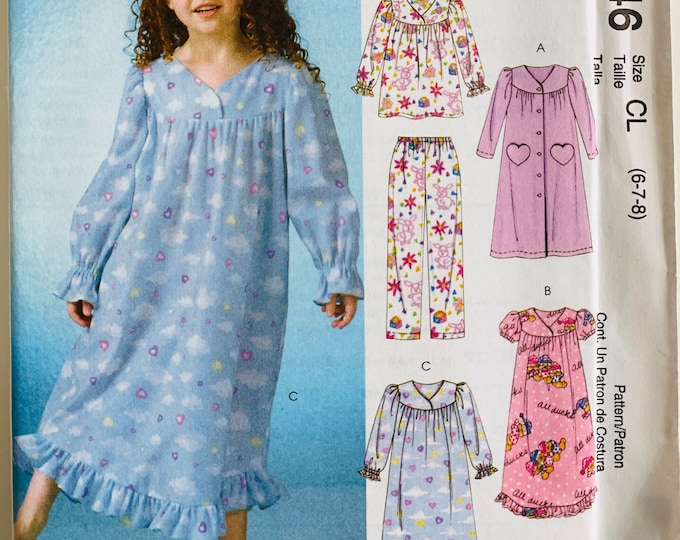 Easy Girls Robe Nightgown 2 Styles Pajama Top and Pajama - Etsy
