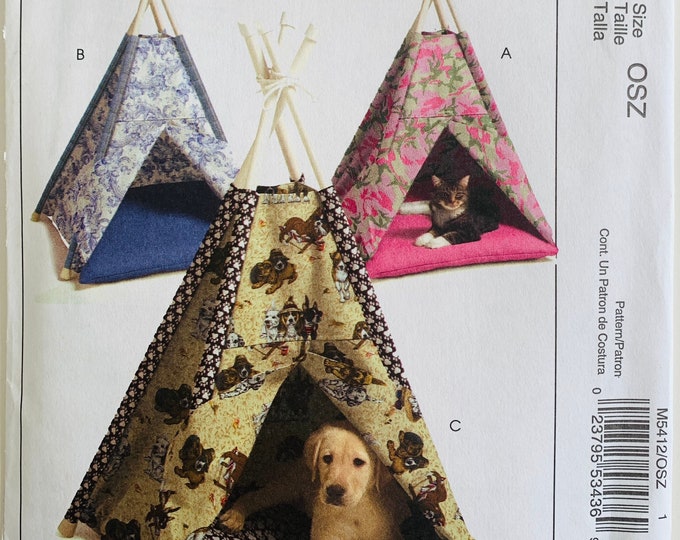 Pet Tents Pattern 3 Styles Dogs Cats Puppies Mccalls Crafts M5412 UNCUT ...