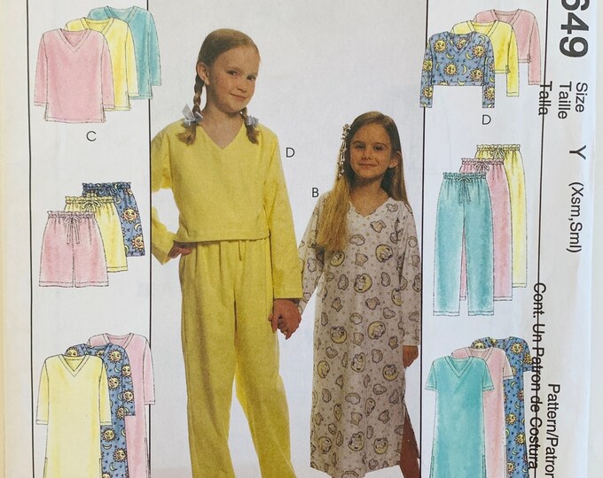 Easy Little Girls Nightgown and Pajama Top in Two Lengths, Pull-on ...