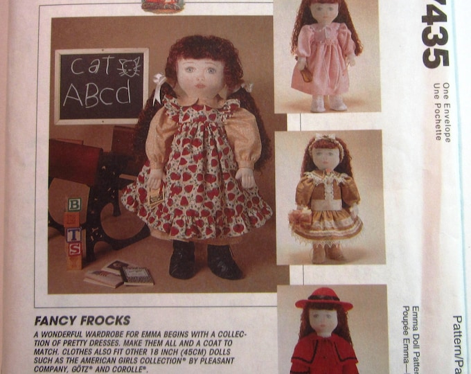 18 Inch Doll Clothes Pattern Fancy Frocks Dresses Pinafore Tights Coat ...