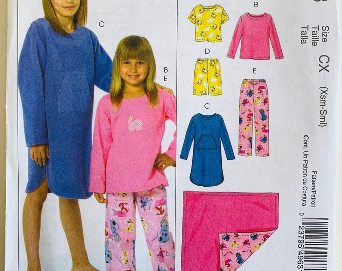 Easy Little Girls Pajama Pattern Pajama Top, Nightgown, Pajama Shorts ...