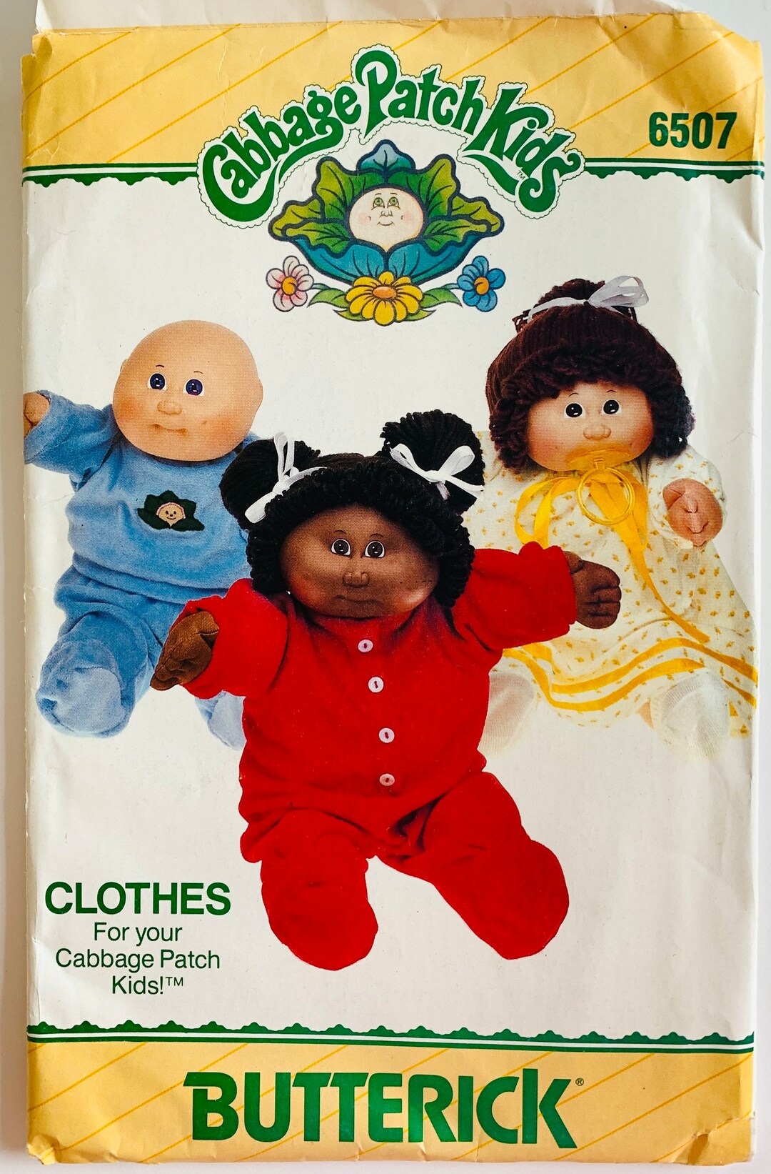 80s Cabbage Patch Kids Clothes Pattern for 16 Inch Doll Vintage ...