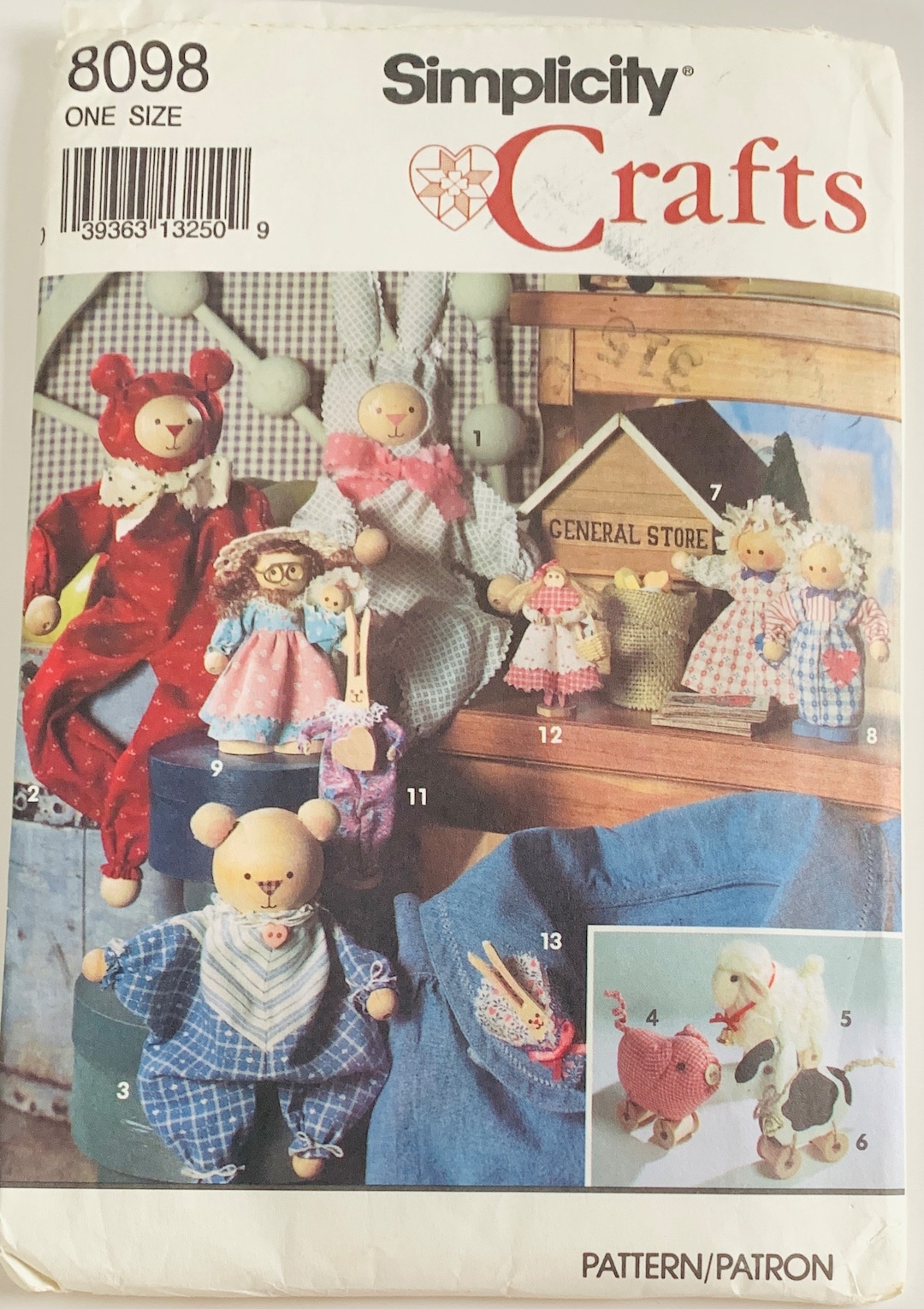 Spool Dolls Clothespin Dolls Pattern Ornaments Vintage 1990s Simplicity ...