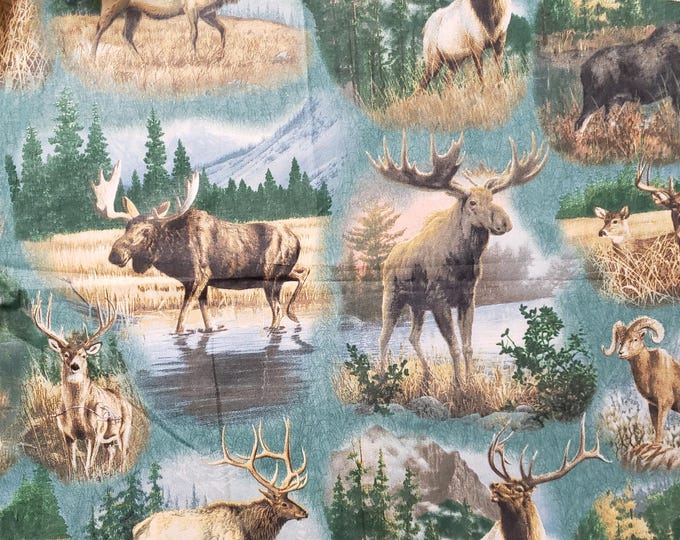 Mountain Animals Fat Quarter Deer Moose Ram Elk VIP Cranston Hautman ...