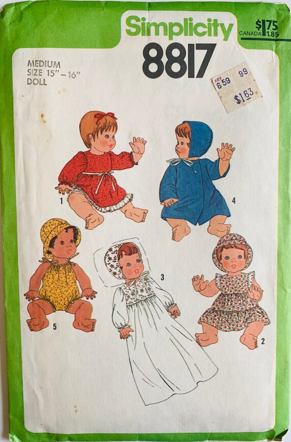 70s Baby Doll Wardrobe Pattern Clothes 5 Outfits Medium Size - Etsy
