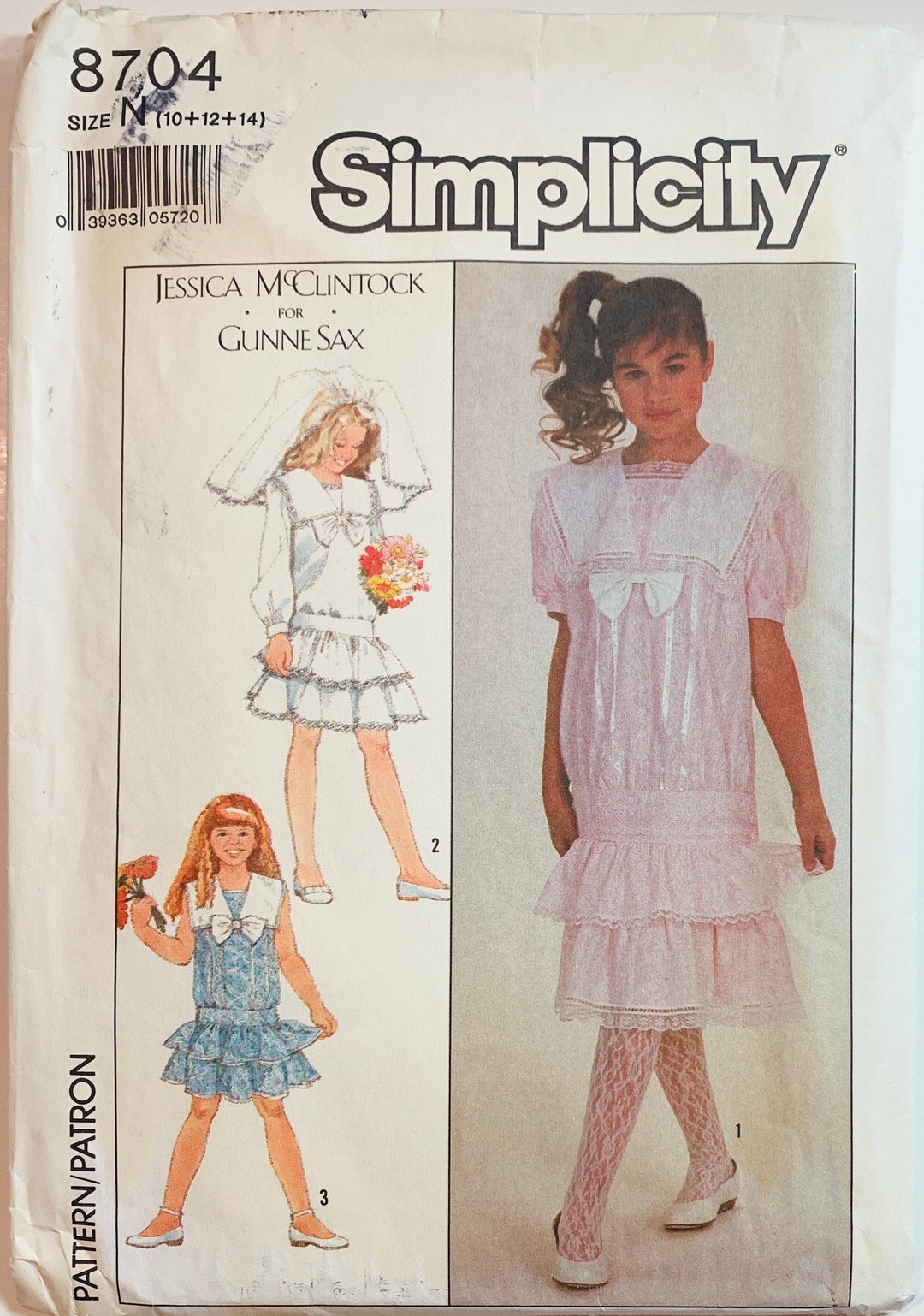 Girls Vintage Jessica Mcclintock Gunne Sax Dress Pattern 3 Styles Sizes ...