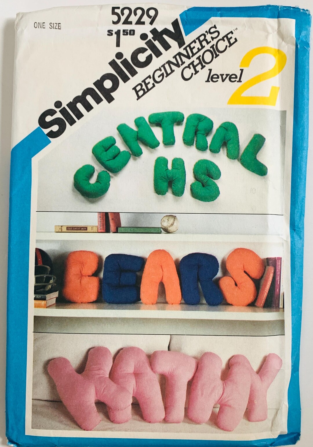 Stuffed Alphabet Letters Pillows Pattern 13 Inch Tall Vintage 80s ...