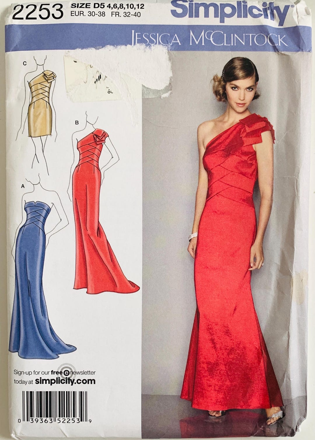Misses Evening Dress Pattern 2 Lengths 3 Styles Jessica Mcclintock ...