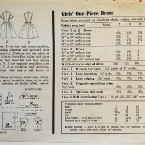 50s Girls One-piece Dress Pattern 3 Styles High Round Neckline, Party Dress, Communion Dress ...