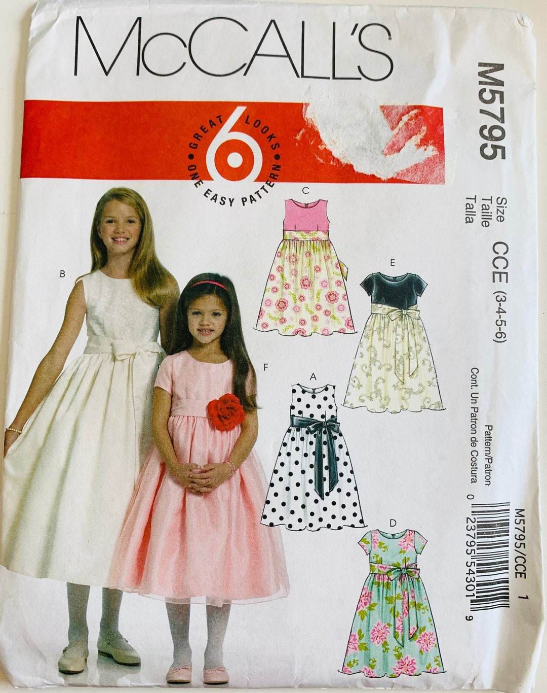 Easy Little Girls Formal Dress Pattern 6 Styles Lined, Sleeve ...