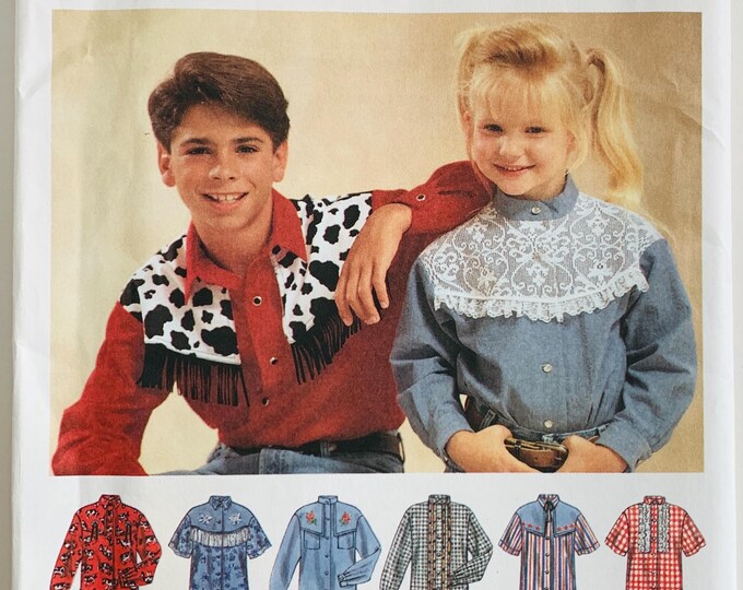 Childs Western Shirt Pattern Long or Short Sleeve, Collar and Yoke ...