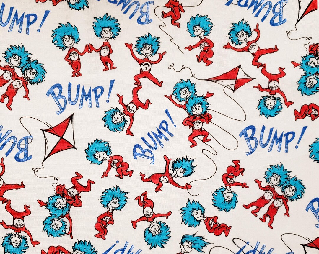 Bump Thing 1 Thing 2 Dr Seuss Cat in the Hat Fat Quarter Robert Kaufman ...