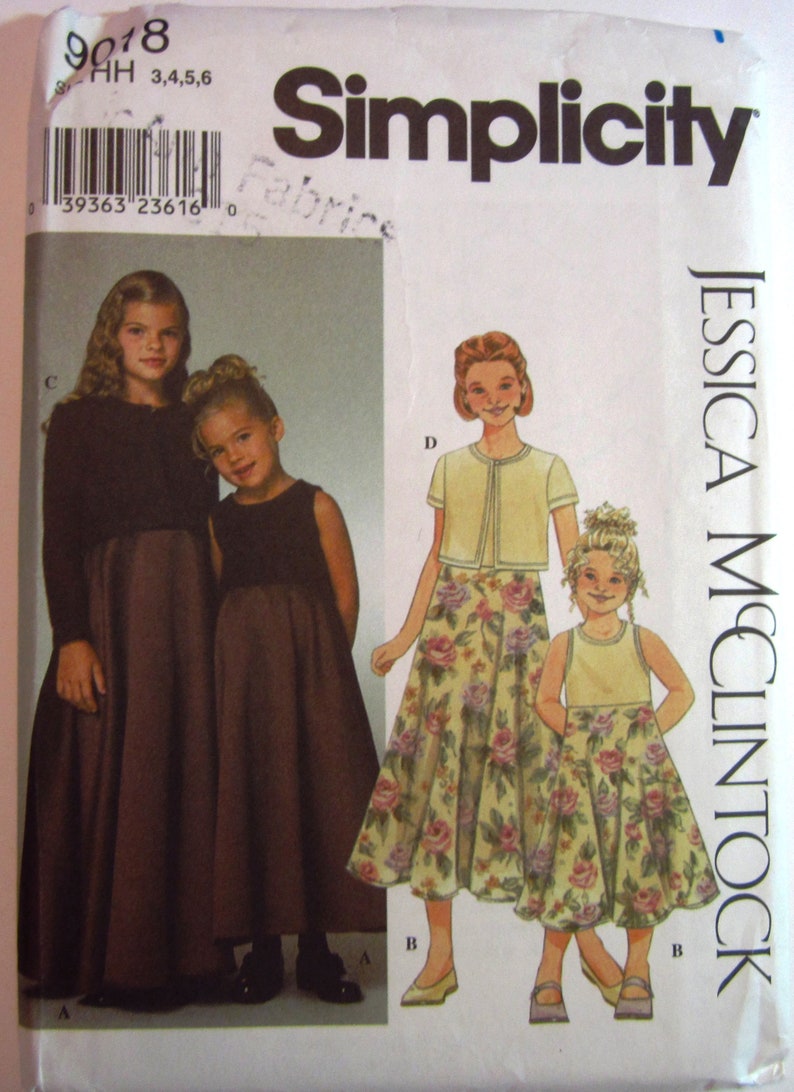 Sewing & Needlecraft Little Girls Sleeveless Dress Pattern 2 Lengths ...