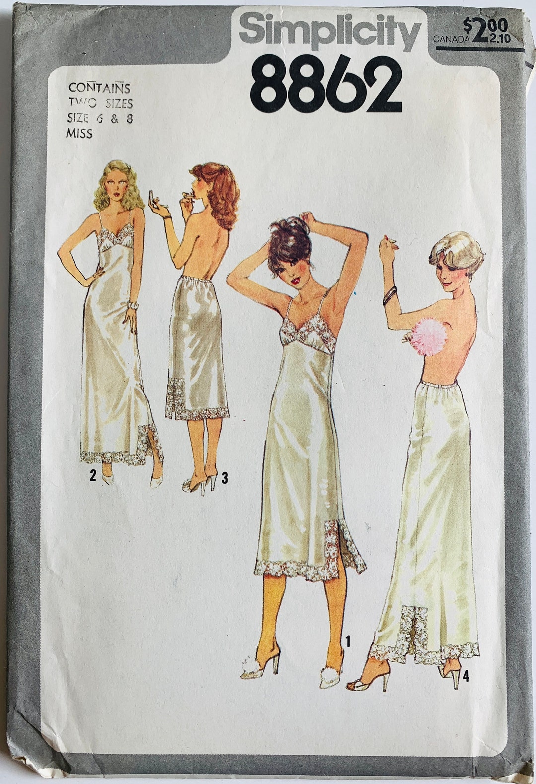 Misses Slips and Half-slips Pattern With Lace Trim and Side - Etsy