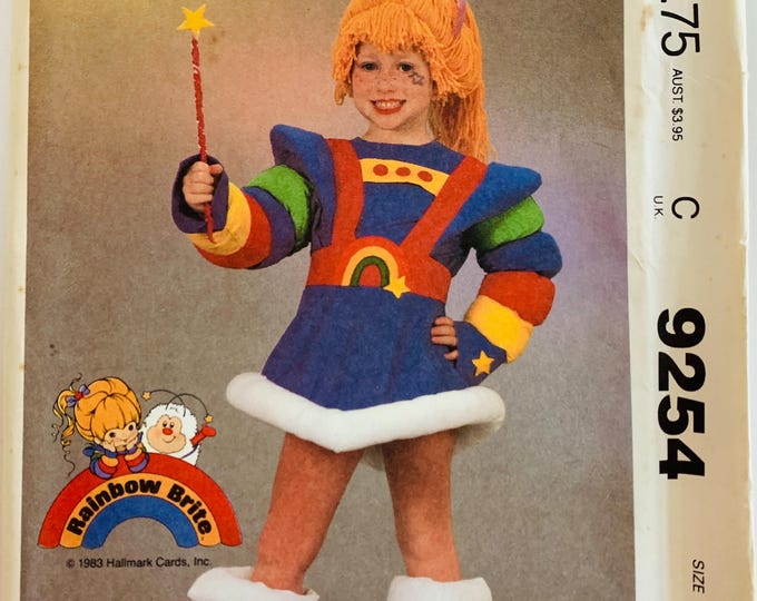 80s Rainbow Brite Costume Pattern Childs Size 5 Vintage Mccalls 9254 ...