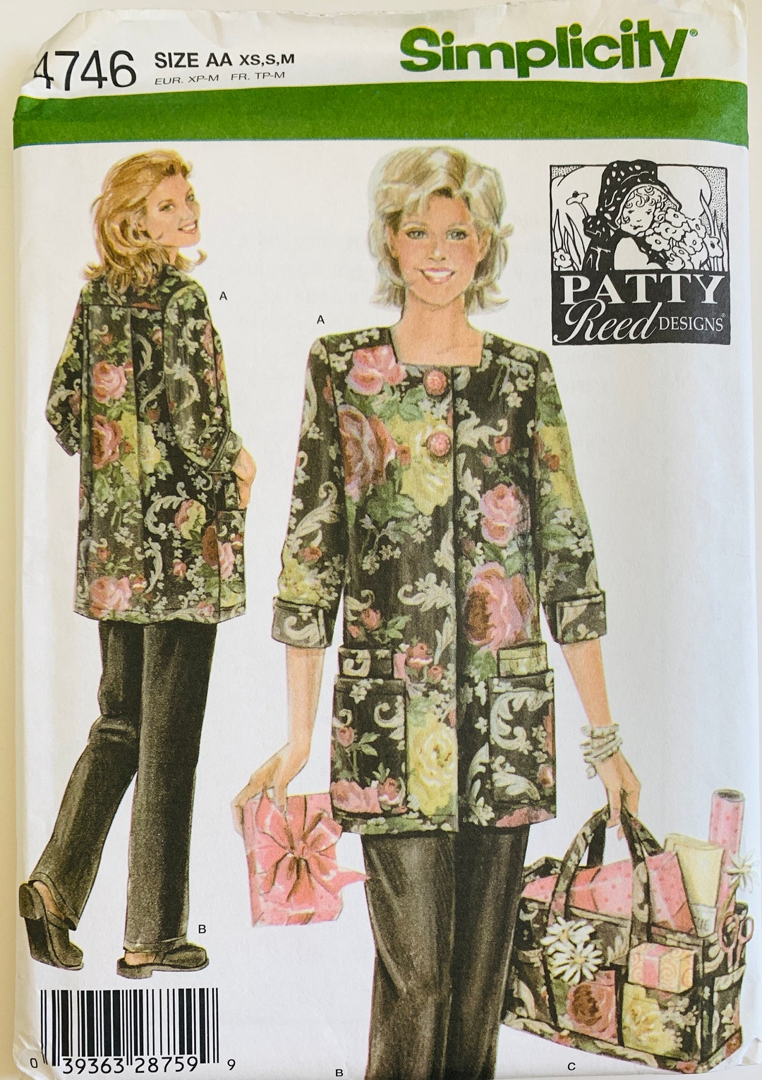 Misses Hobby Coat, Pants and Bag Sewing Pattern Sizes XS S M Patty Reed ...