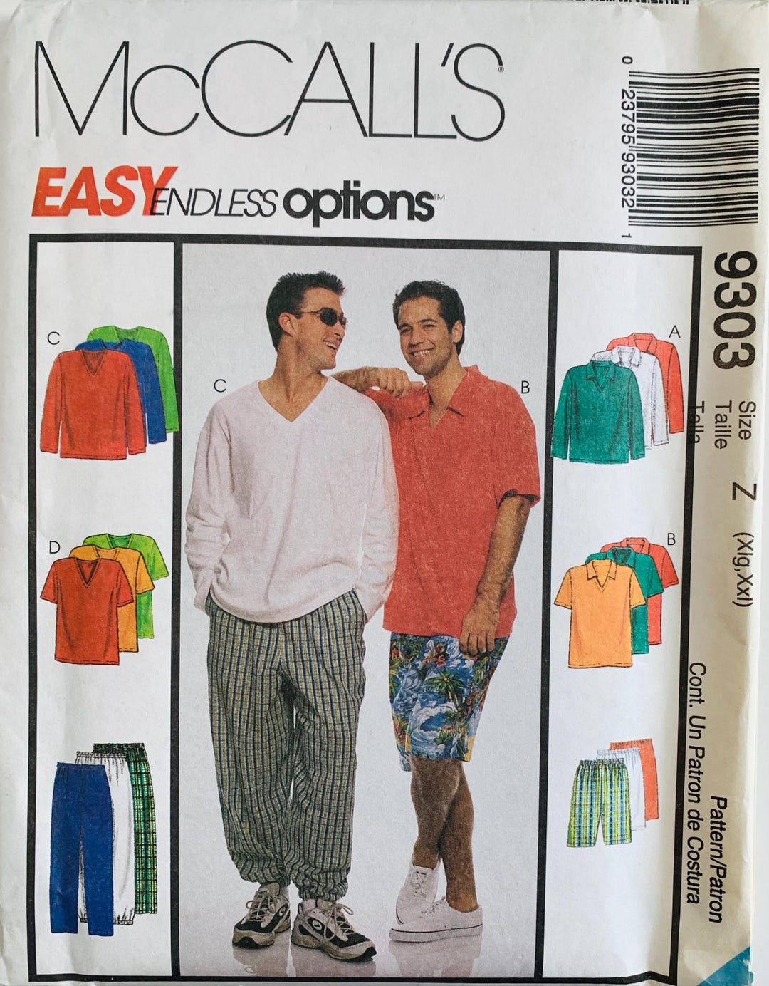 Easy Sew Mens Top 4 Styles, Pull-on Pants and Shorts Sizes Xl Xxl ...