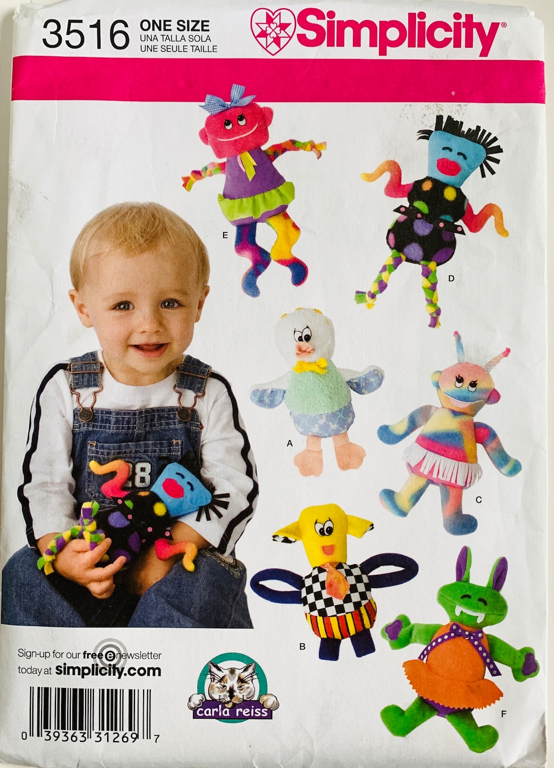 Baby Toys Sewing Pattern Monsters Stuffed Crazy Infants Kids Boy Girl ...