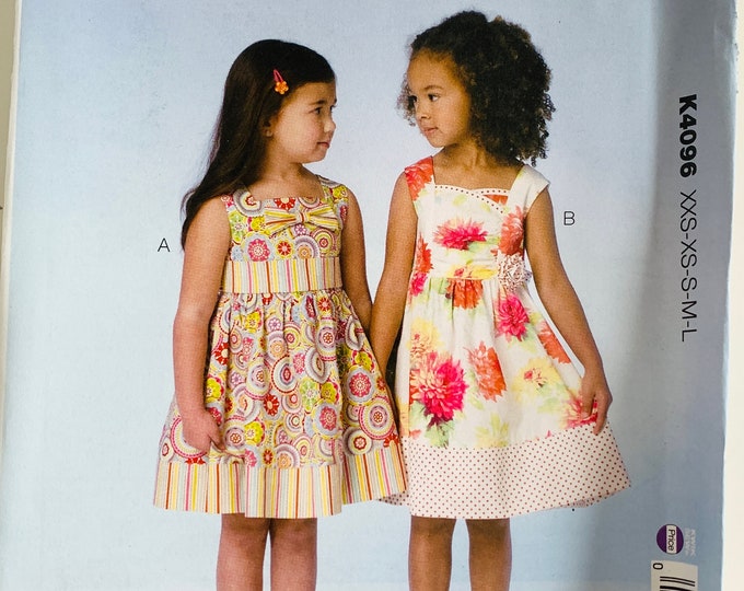 Kwik Sew Girls Summer Dress Pattern 2 Styles Sleeveless, Princess Seams ...