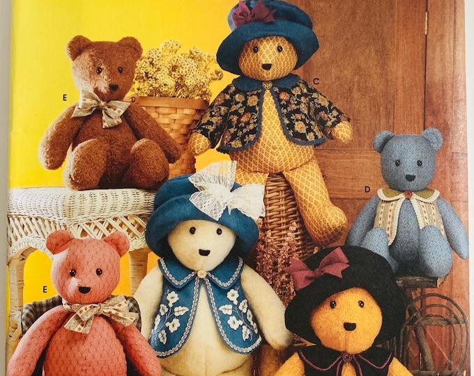 Teddy Bears Pattern 2 Sizes 18 Inch and 22 Inch With Accessories Elaine ...