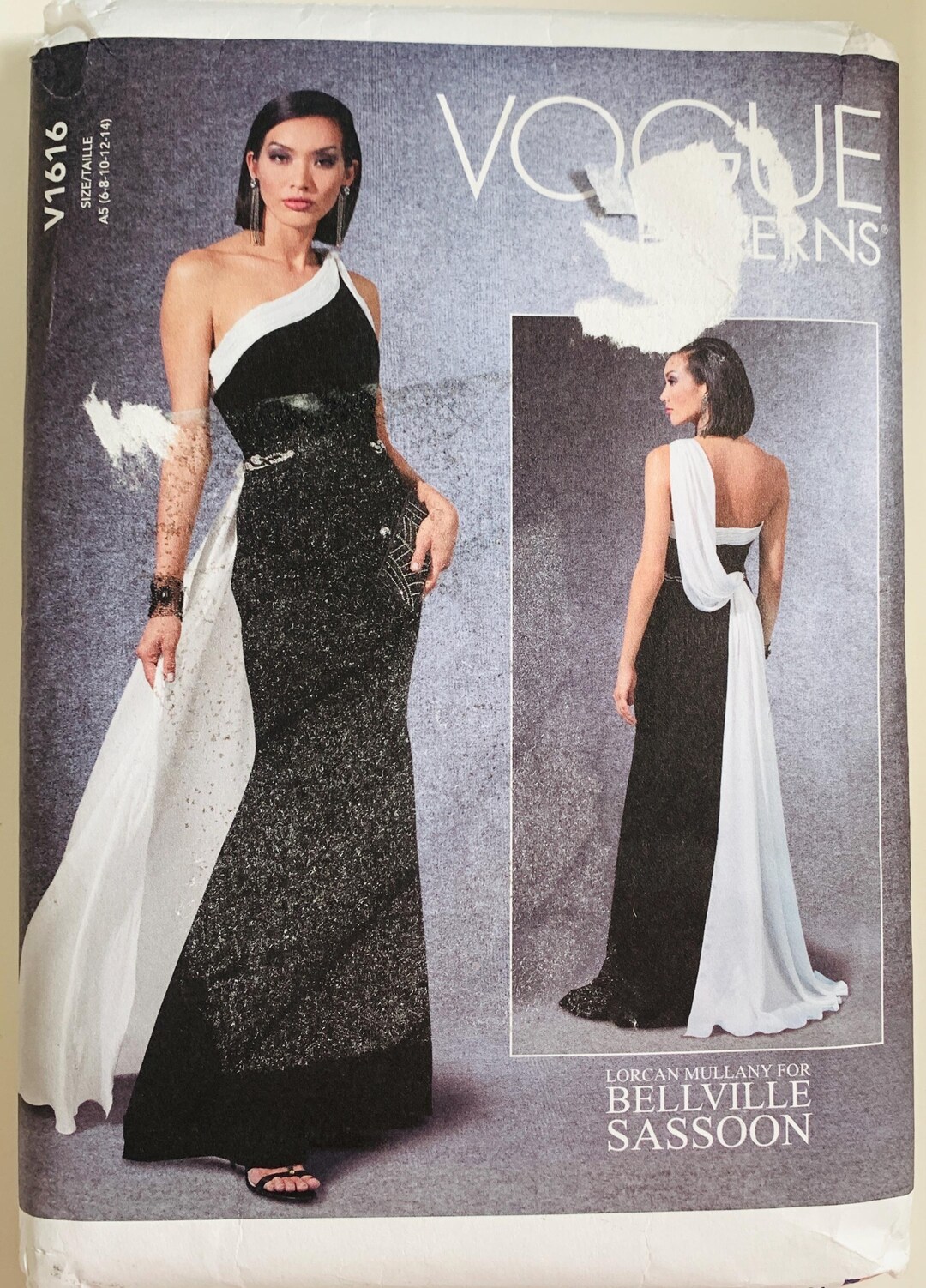 Vogue One Shoulder Dress Pattern V1616 Misses Sizes 6 8 10 12 14 ...