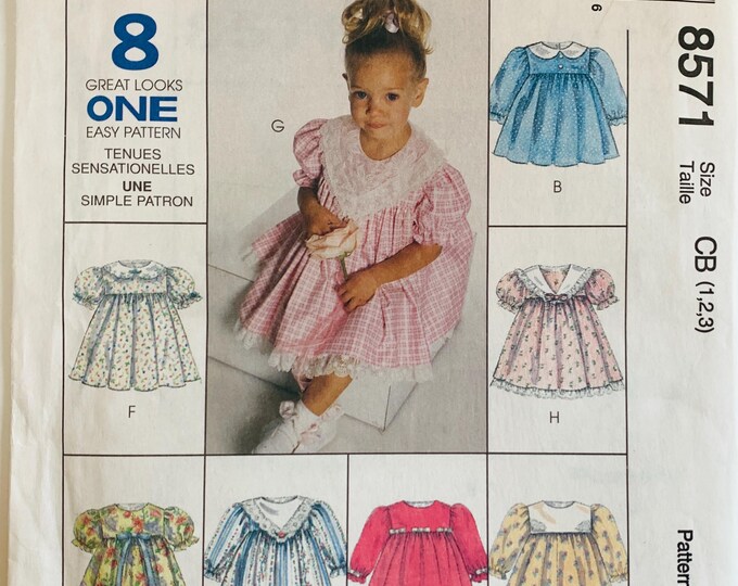 Easy Toddler Dress Pattern 8 Styles With or Without Collar Variations ...