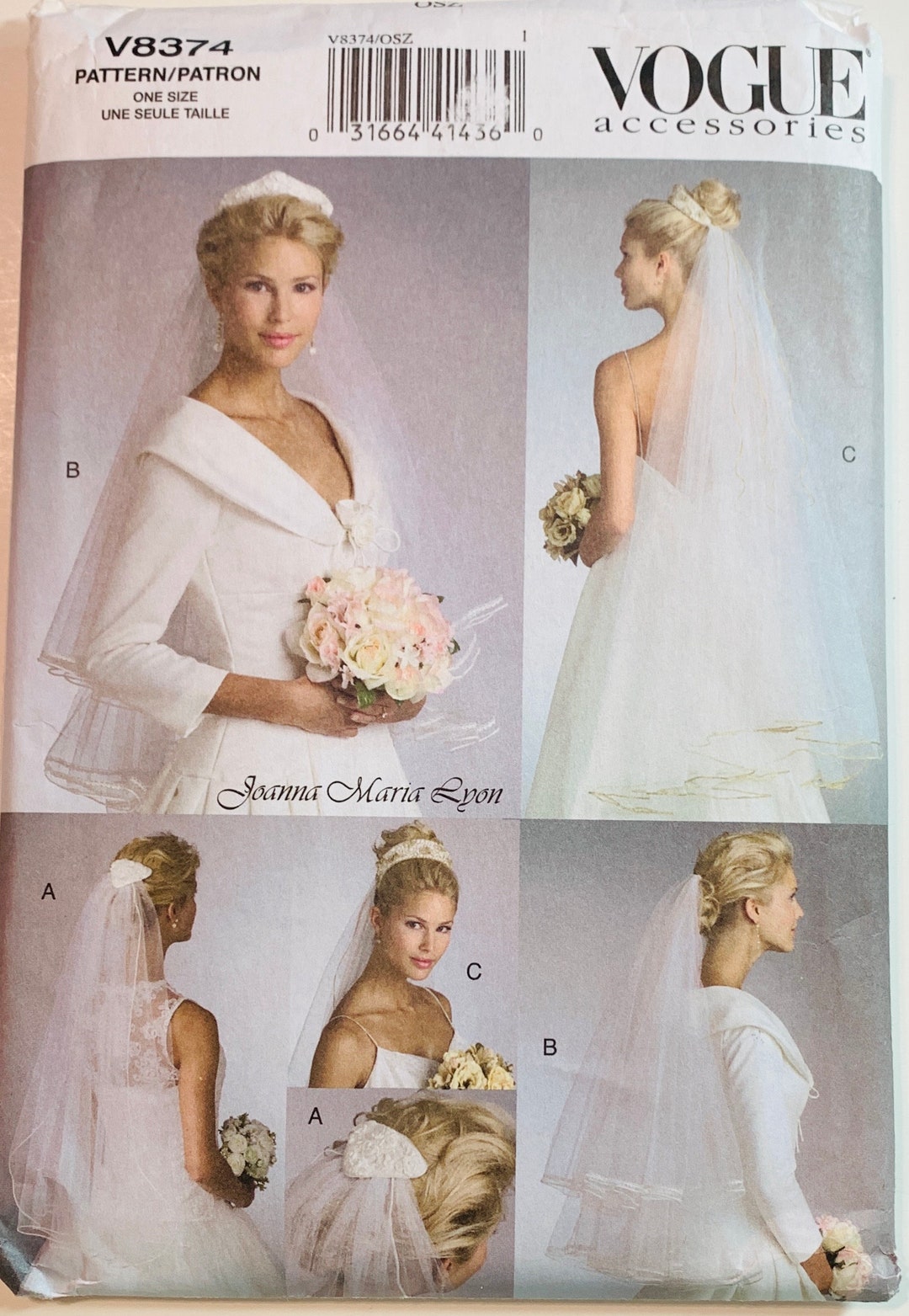 Vogue Bridal Veils Pattern 3 Styles Vogue Pattern V8374 UNCUT - Etsy