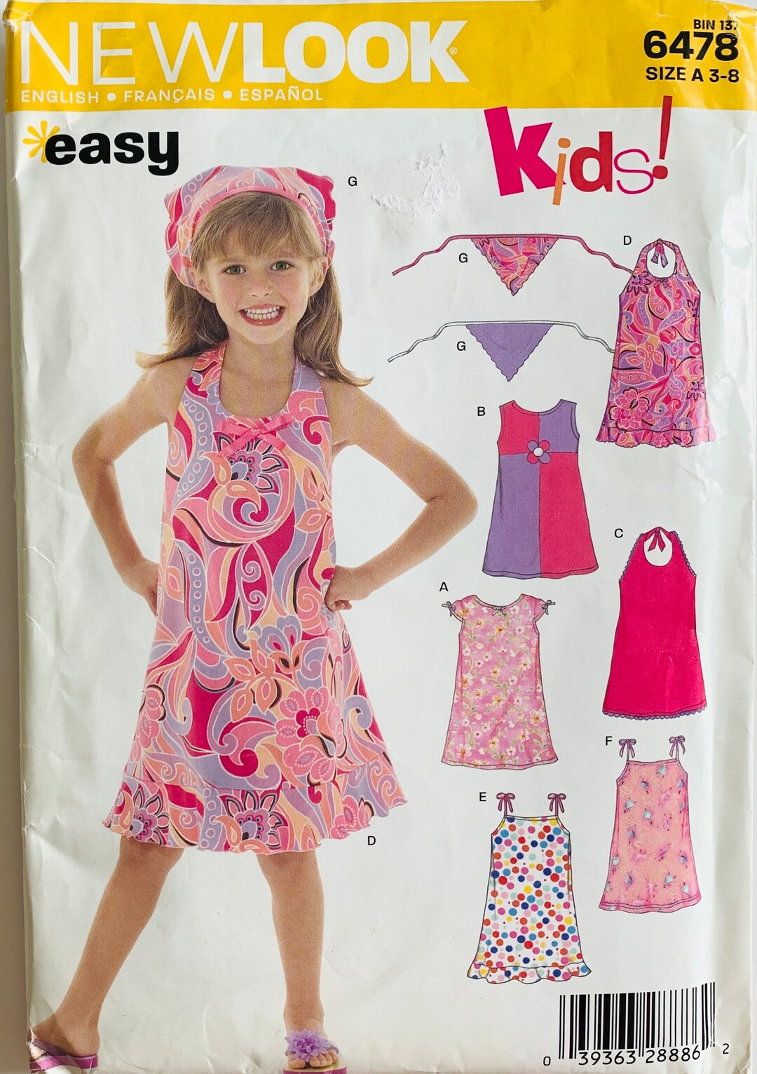 Easy Childs Summer Dress Pattern 6 Styles and Head Scarf - Etsy