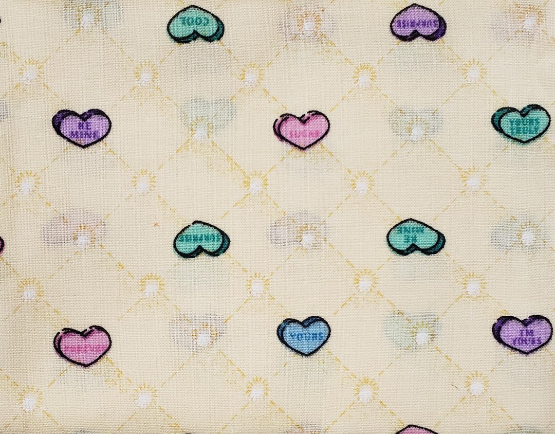 Vintage 90s Daisy Kingdom Fabric Fat Quarter Sweet Heart Eyelet Allover ...