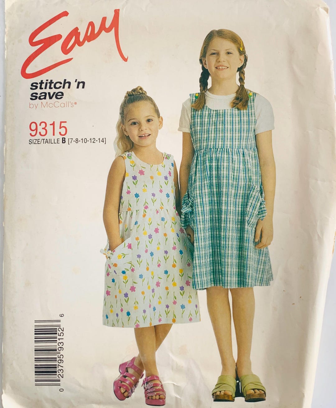 Easy Girls Jumper Pattern Lined Bodice and Patch Pockets Sizes 7 8 10 ...